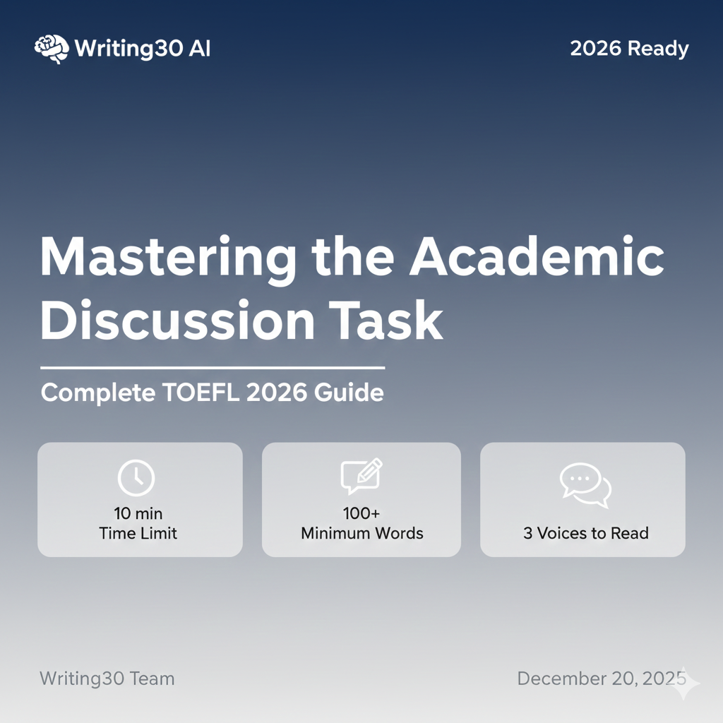 Academic Discussion Task: TOEFL 2026 Complete Guide | Writing30 AI Blog